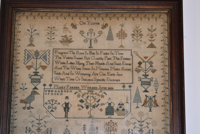 Rare Large Antique June 1826 Needlepoint Sampler Mary Parker - Etsy