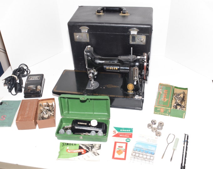 Vintage 1956 Singer Model 221 Sewing Machine W/case & Accessories - Etsy