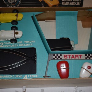 Vtg. 1964 Eldon Change-lane 1/32 Slot Car Racing Set W/ 2 Cars 9516 - Etsy