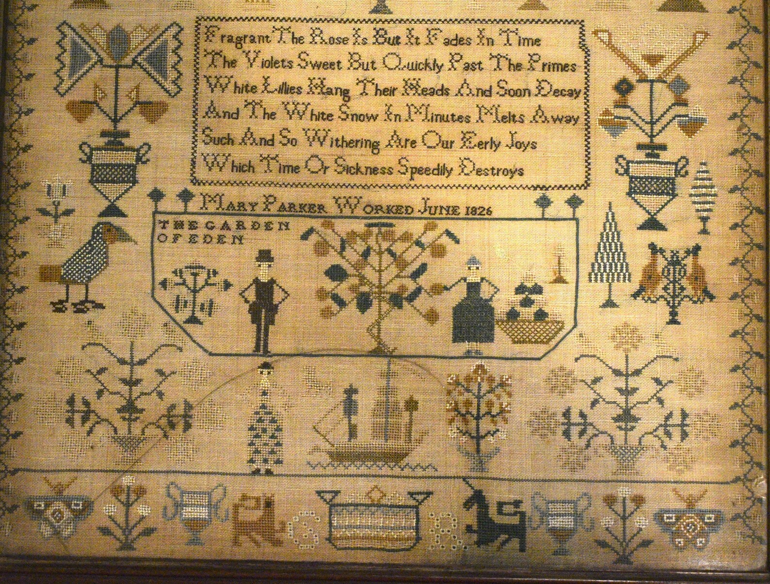 Rare Large Antique June 1826 Needlepoint Sampler Mary Parker - Etsy