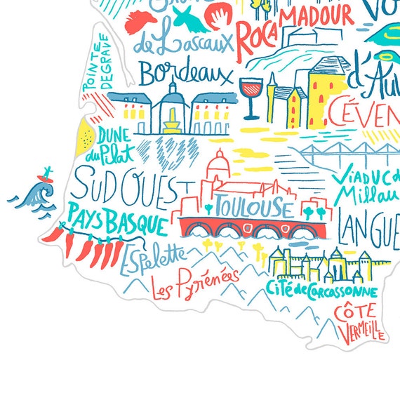 Map Of France With Monuments