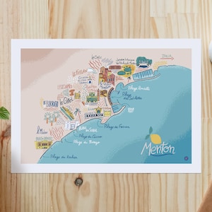 Poster Map of Menton Illustration - Etsy