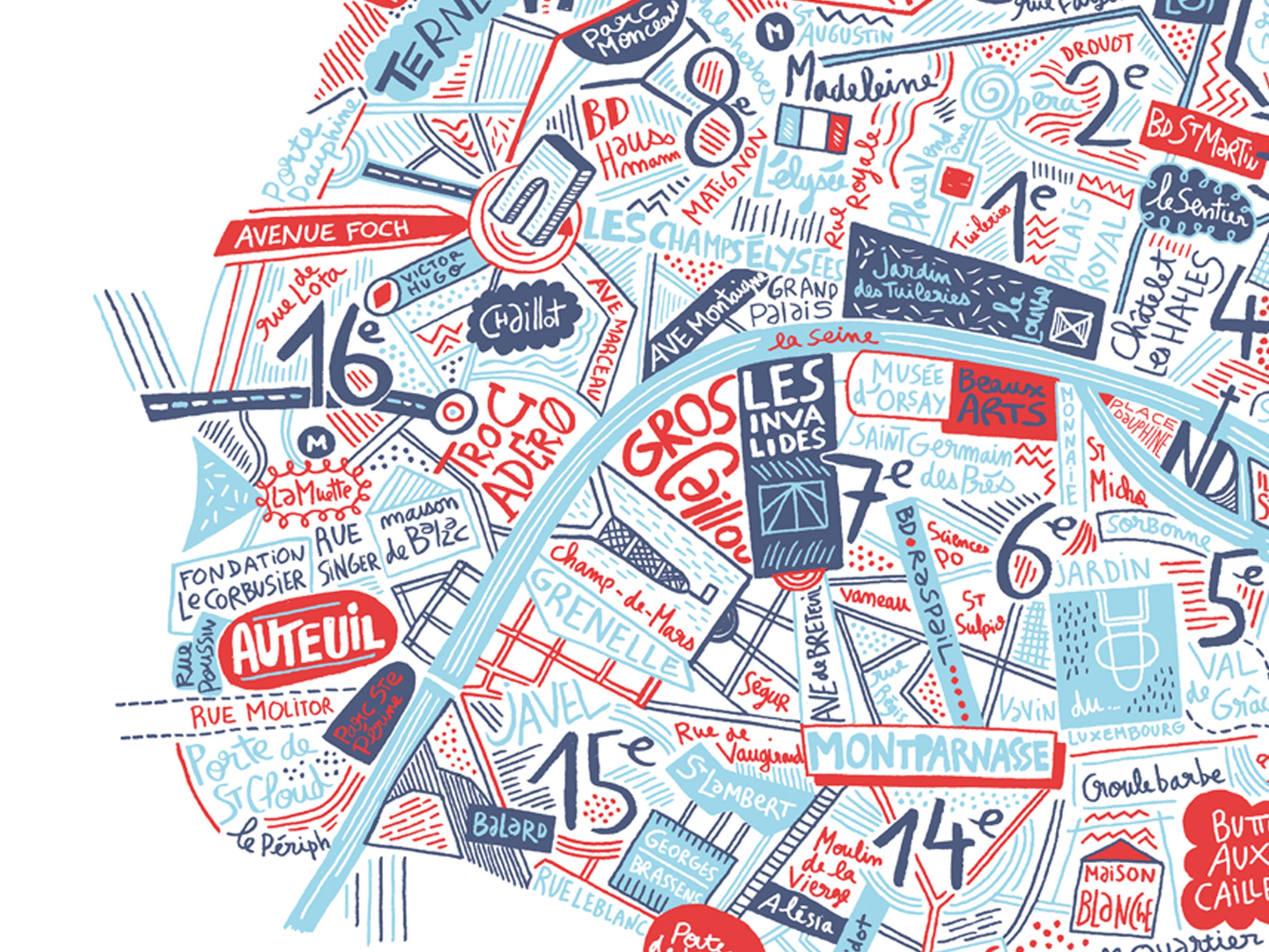 Poster - Map Of Paris - Illustration