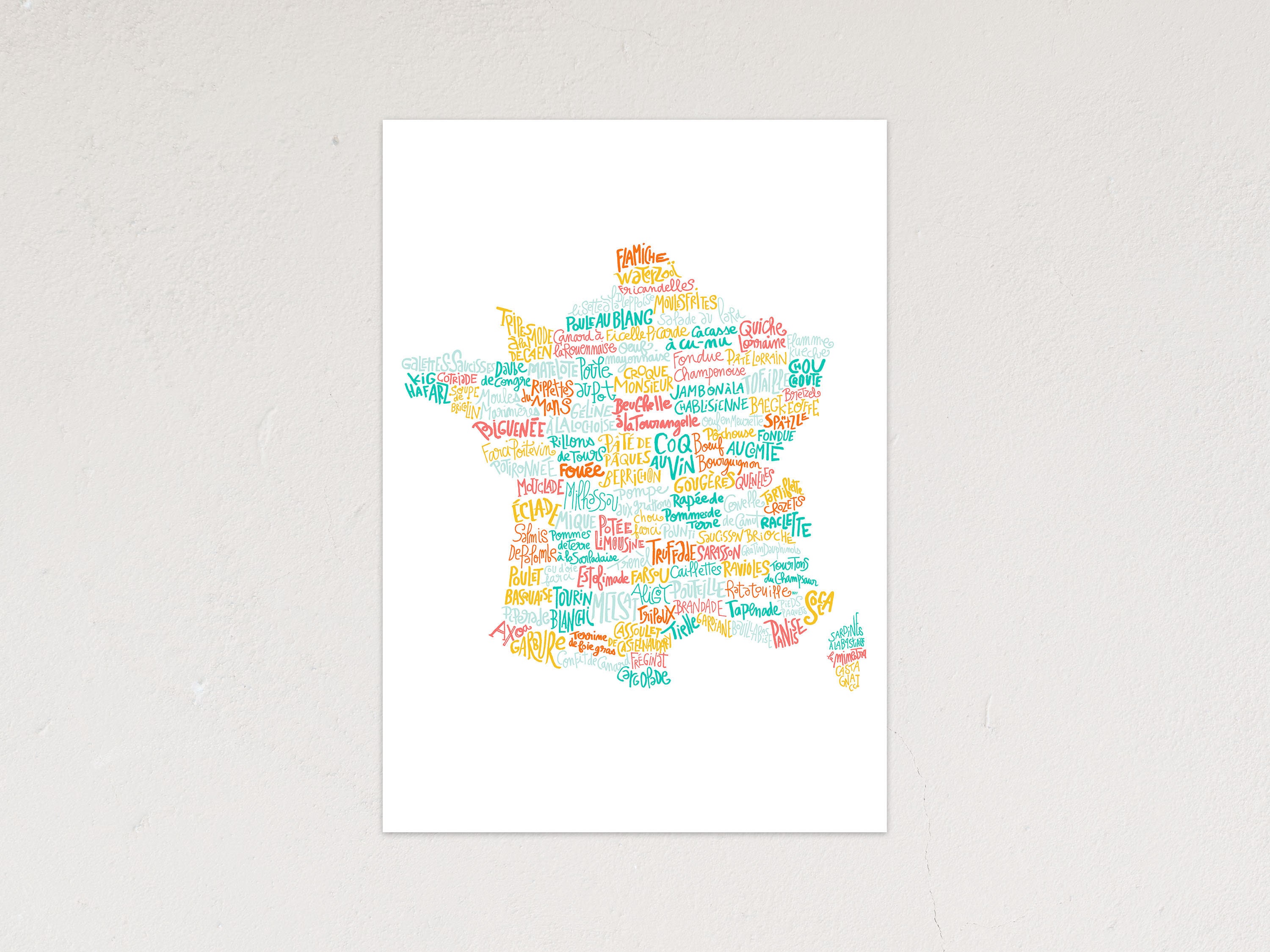 French Food Specialties Map Travel Print Art for Cooks France - Etsy ...
