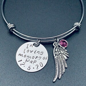 In Loving Memory Of" Hand Stamped Memory Personalized Names Bangle ...