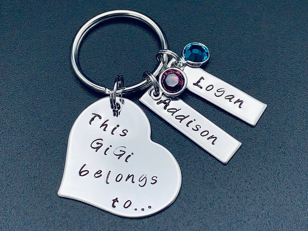 Hand Stamped Keychain - "this Gigi Belongs To" Keychain- Anniversary ...