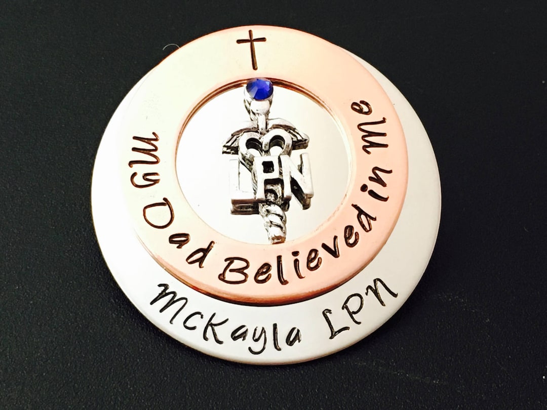 Personalized Pin for RN , Lpn,bsn or Caduceus/nurses / Nursing Student ...
