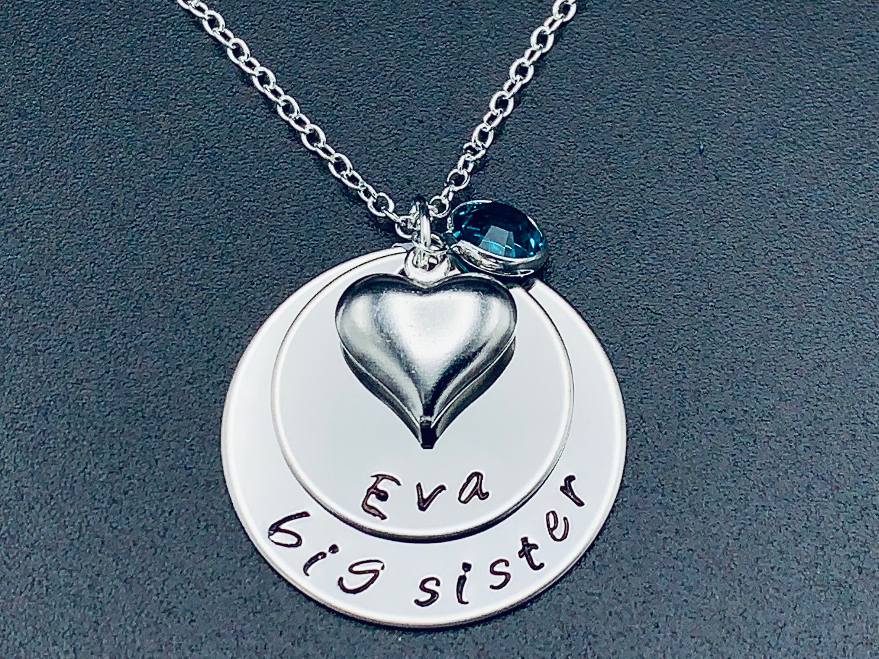 Personalized Hand Stamped Big Sister Necklace Big Sister | Etsy