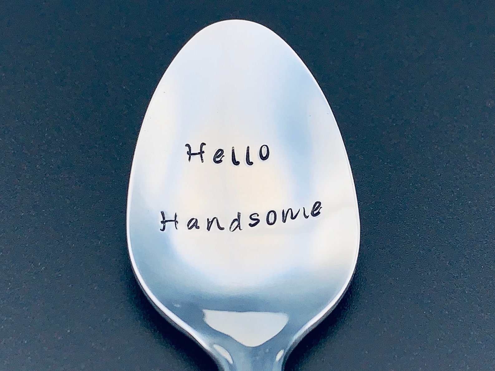 CUSTOM Hello Handsome Spoon-hand Stamped personalized Spoon - Etsy