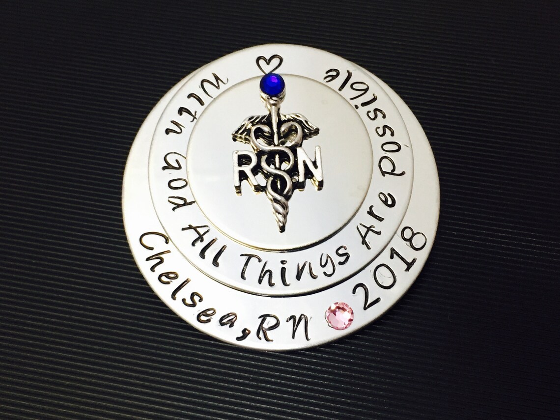 Personalized Pin for RN LPN or Caduceus /bsn /nurses / Nursing Student ...