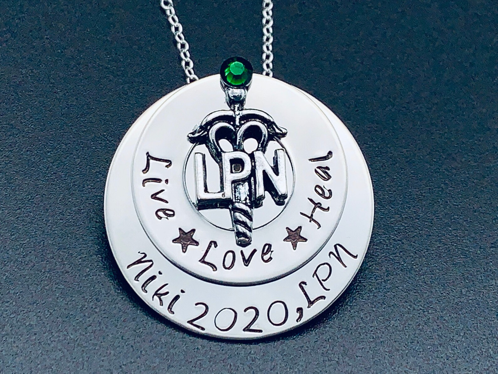 Hand Stamped Pin for LPN/LPN or Cadeceus / Nurses / Nursing | Etsy