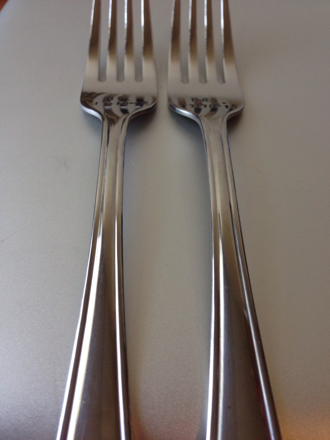 CUSTOM Forks-hand Stamped-personalized Forks valentine's - Etsy