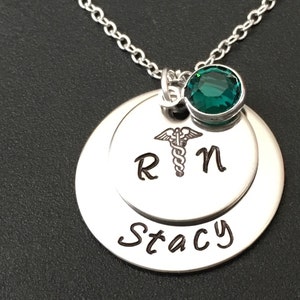 RN / Caduceus Nurses / Nursing Student/nurse Necklace, Nursing School ...
