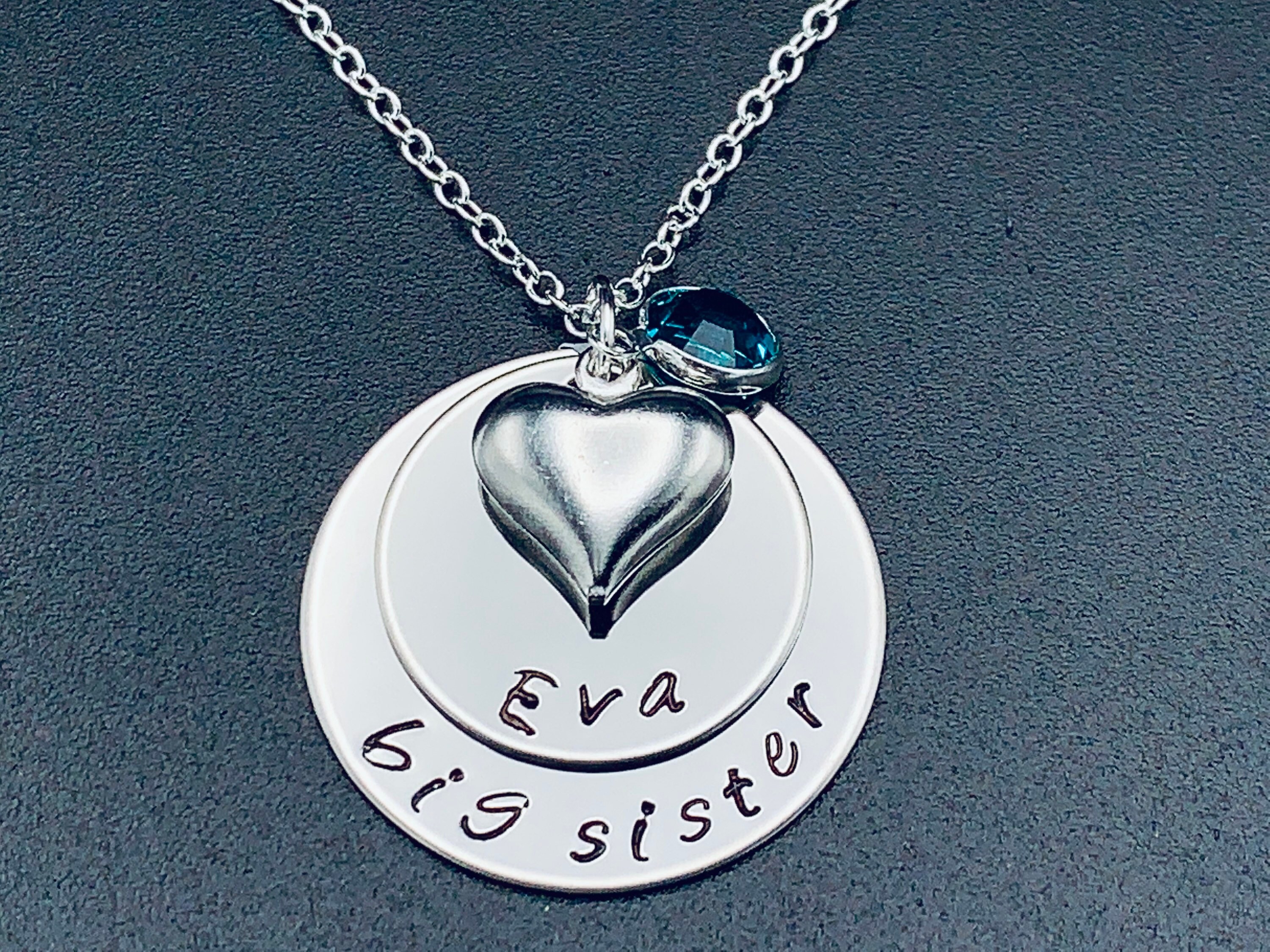 Personalized Hand Stamped Big Sister Necklace Big Sister | Etsy