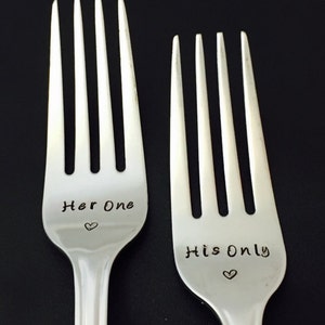 CUSTOM Forks-hand Stamped-personalized Forks -valentine's Day Gift ...