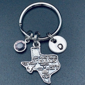 Texas State Keychain - Texas Keychain - Texas Keyring - State Charm ...