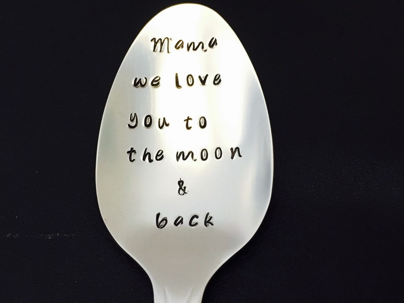 Love You to the Moon and Back Spoon Hand Stamped Spoon - Etsy