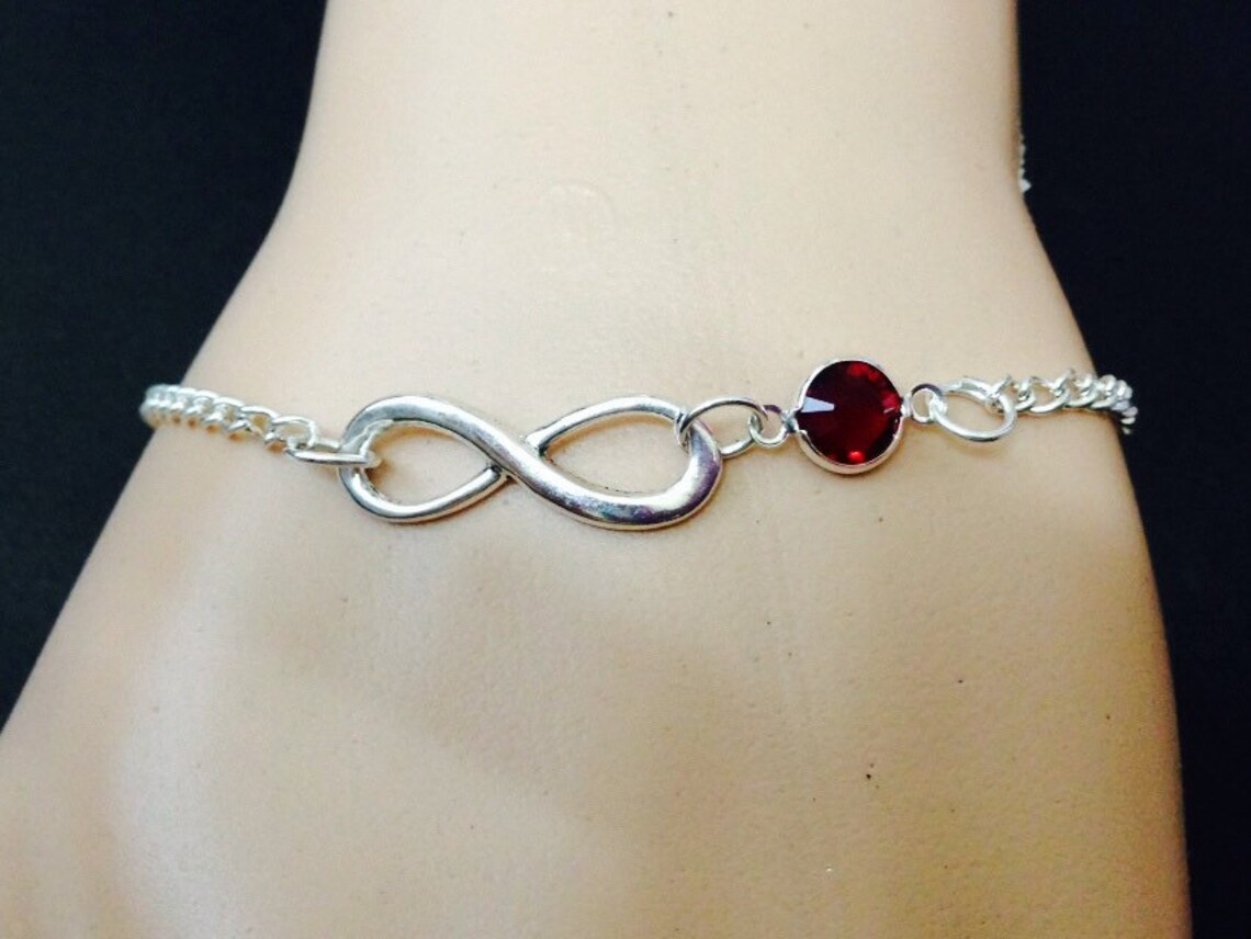 Infinity Bracelet. Infinity Link With Swarovski Birthstone Crystal ...