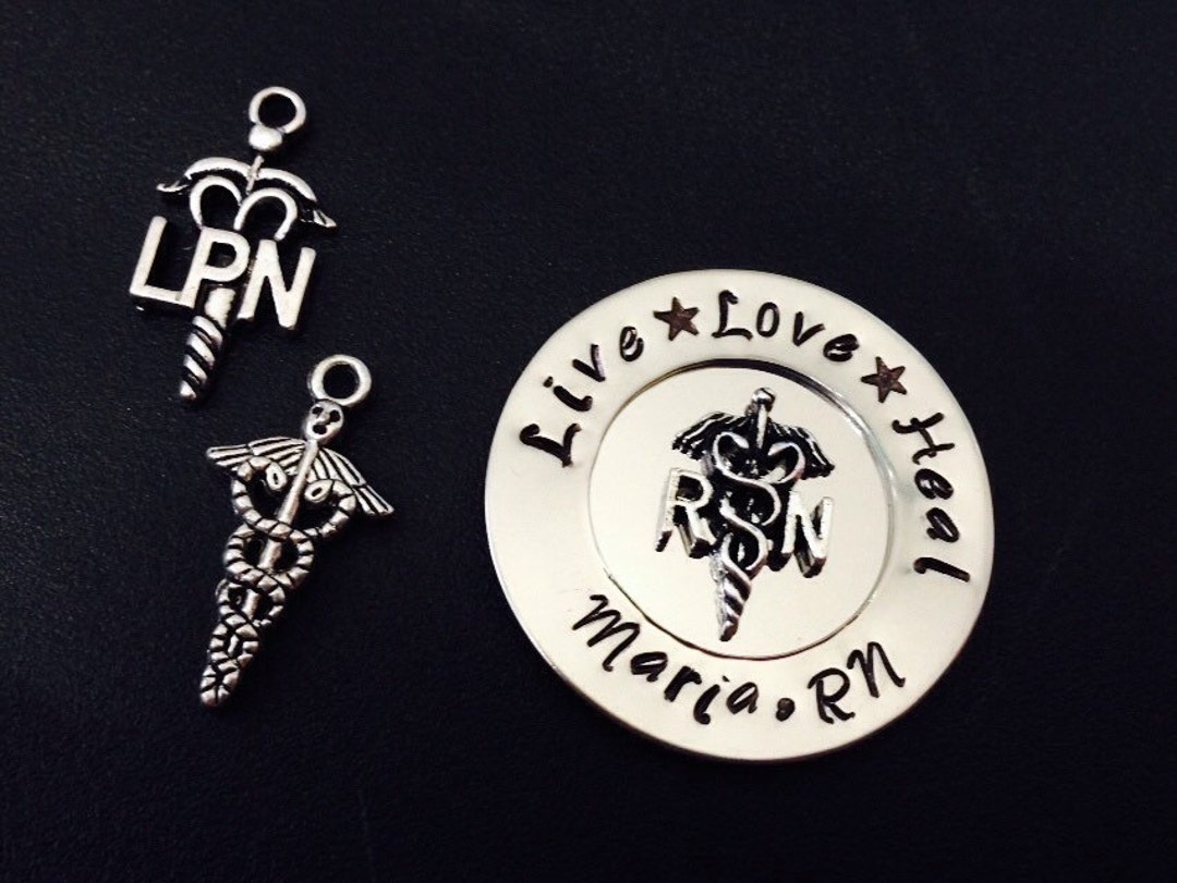 Personalized Pin for RN , LPN or Cadeceus / Nurses / Nursing Student ...