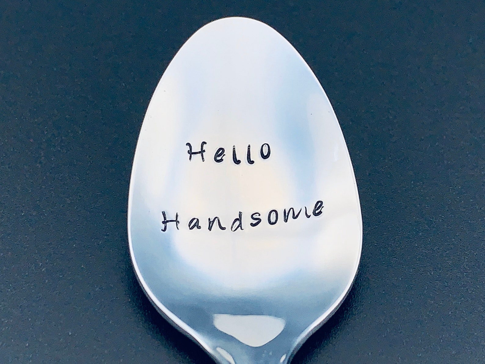 CUSTOM Hello Handsome Spoon-hand Stamped -personalized Spoon -valentine ...