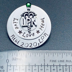 Hand Stamped Pin for LPN/LPN or Cadeceus / Nurses / Nursing Student ...