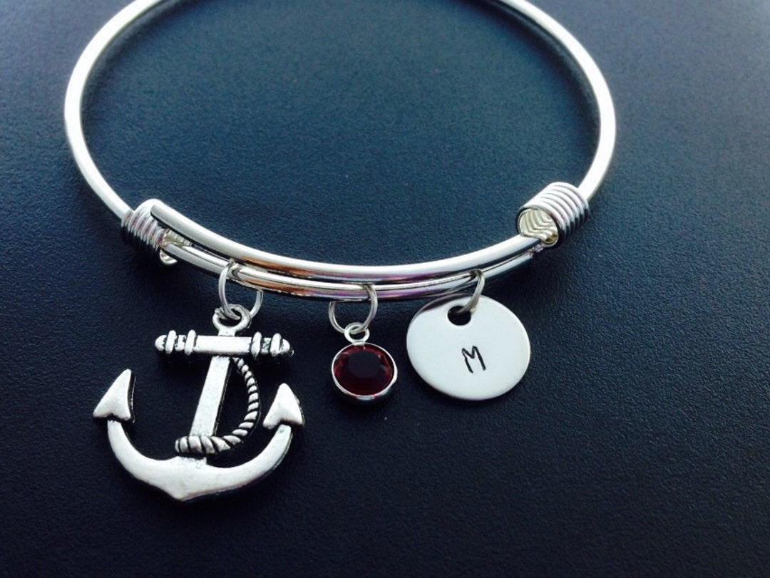Personalized Anchor Bangle, Anchor Bangle, Anchor Bracelet, You Are My ...