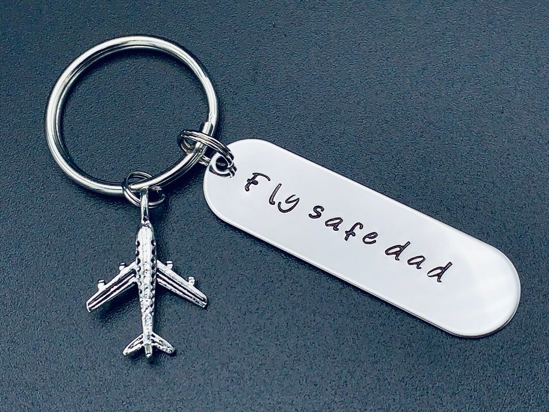 Hand Stamped Fly Safe Keychain/ Gift for Him-gift for Her ...