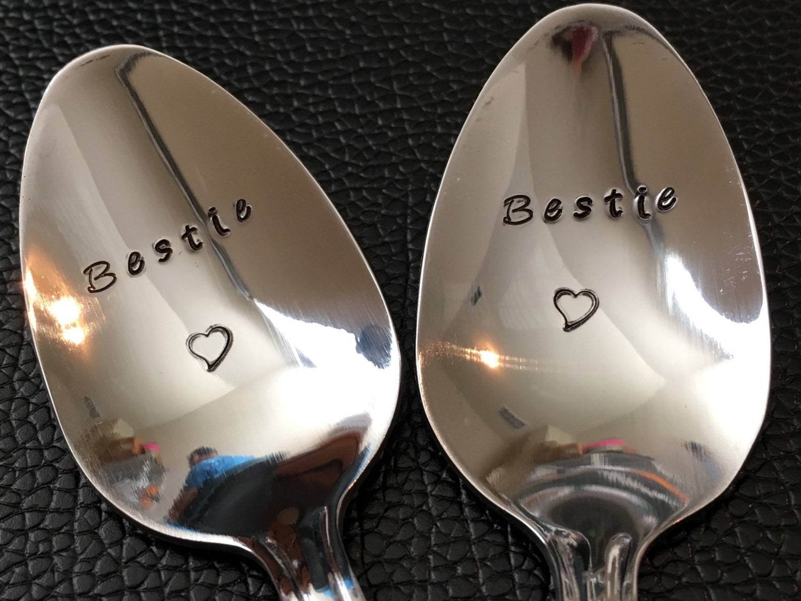 Set of CUSTOM spoons for bestie Hand Stamped Spoon | Etsy