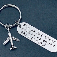Fly Safe Keychain for Him, Boyfriend Gift, Pilot Gift, Husband Gift ...