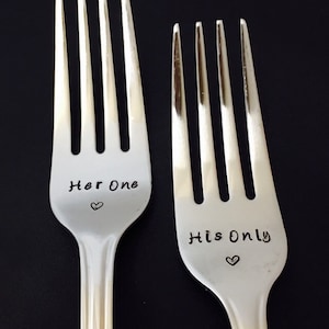 CUSTOM Forks-hand Stamped-personalized Forks -valentine's Day Gift ...