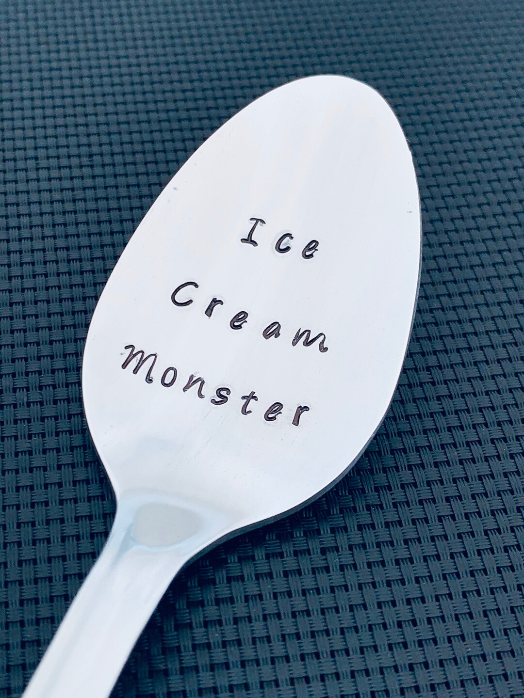 CUSTOM Ice Cream Monster Spoon-hand Stamped Spoon -personalized Spoon ...