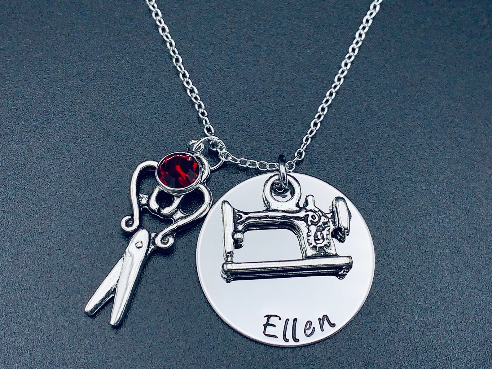 Vintage Style Silver Scissor Necklace Seamstress Necklace Sewing ...