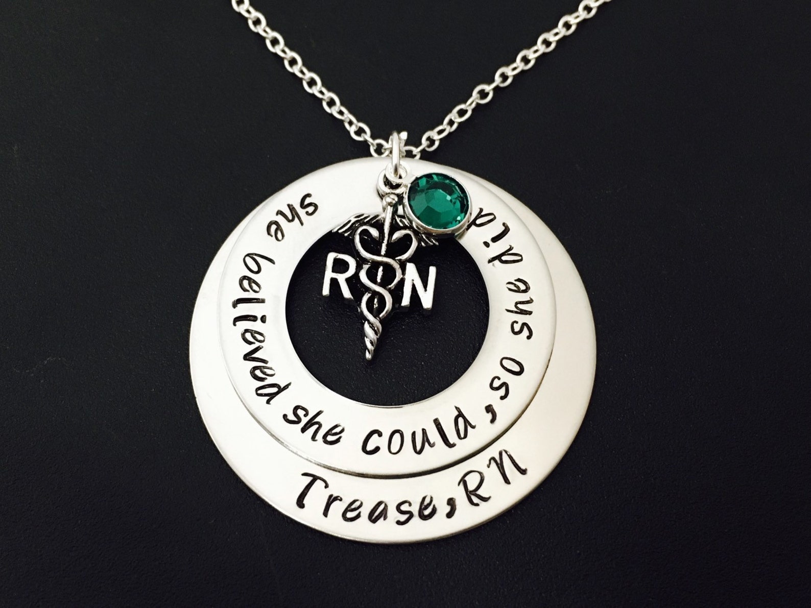 Personalized Necklace for RN LPN Bsn or Caduceus / Nurses / - Etsy