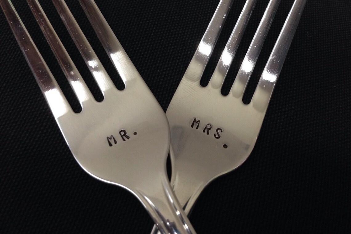 CUSTOM Forks-hand Stamped-personalized Forks message of - Etsy