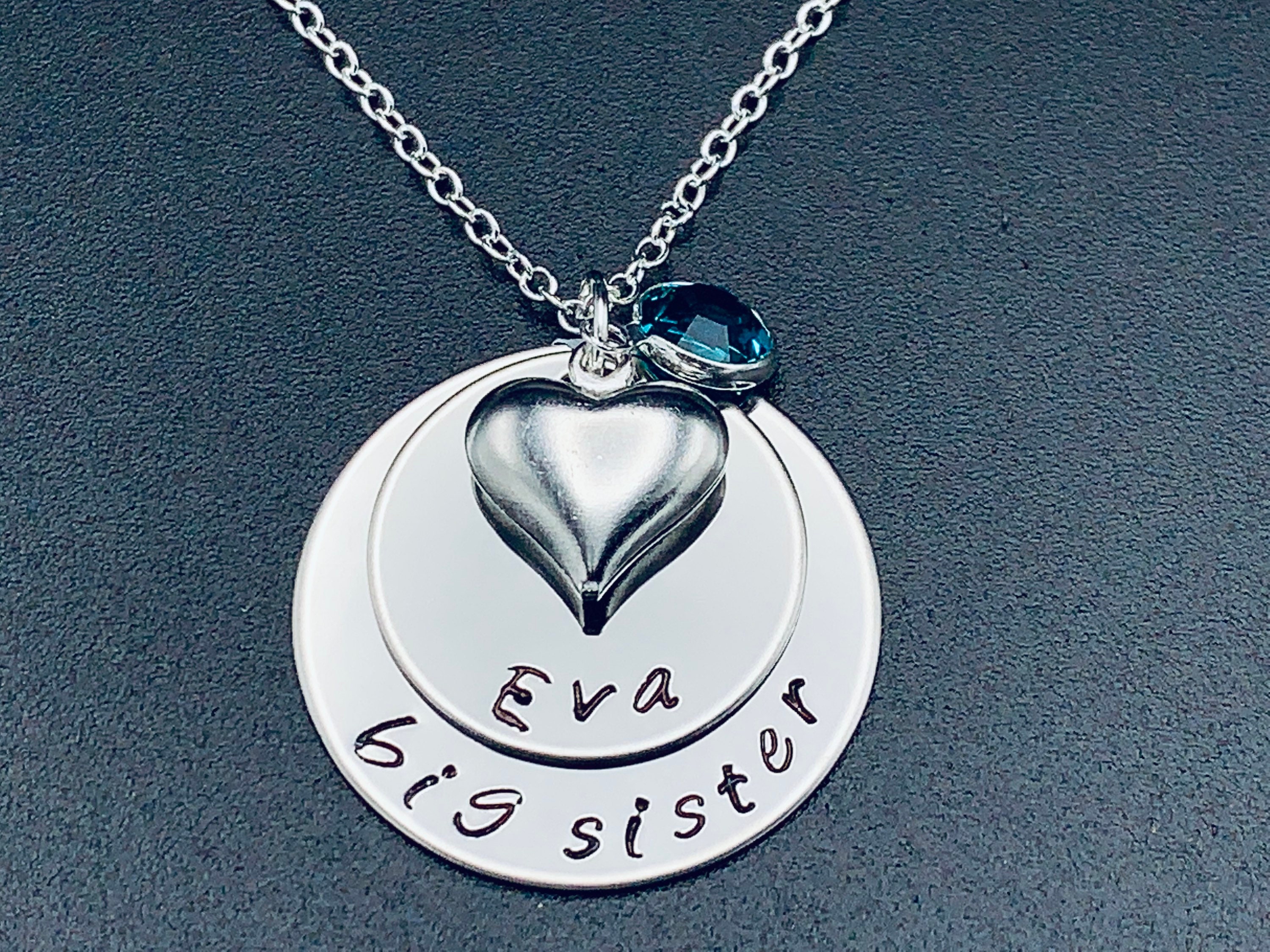 Personalized Hand Stamped Big Sister Necklace - Big Sister ...