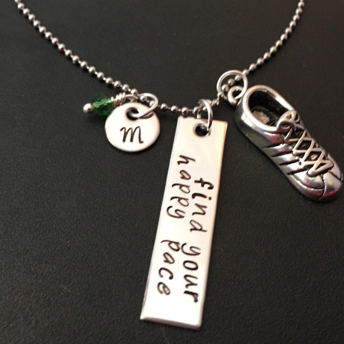 Running pendant runner pendant with birthstone running shoe | Etsy