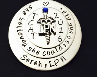 Personalized Pin for RN , LPN or Cadeceus / Nurses / Nursing Student ...