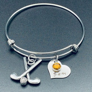 Golf Clubs Bangle, Golf Sticks, Golfers Bracelet, Expandable Bangle ...