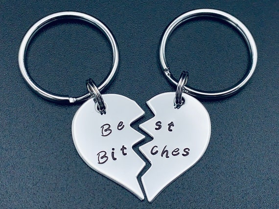 Best B&tches Hand Stamped Key Chains Matching Best Friends | Etsy