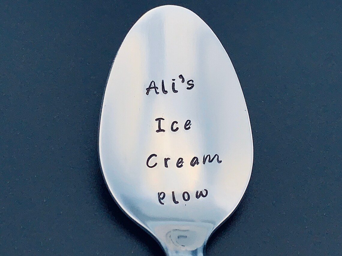 Hand Stamped Spoon personalized Spoon message of Choice | Etsy