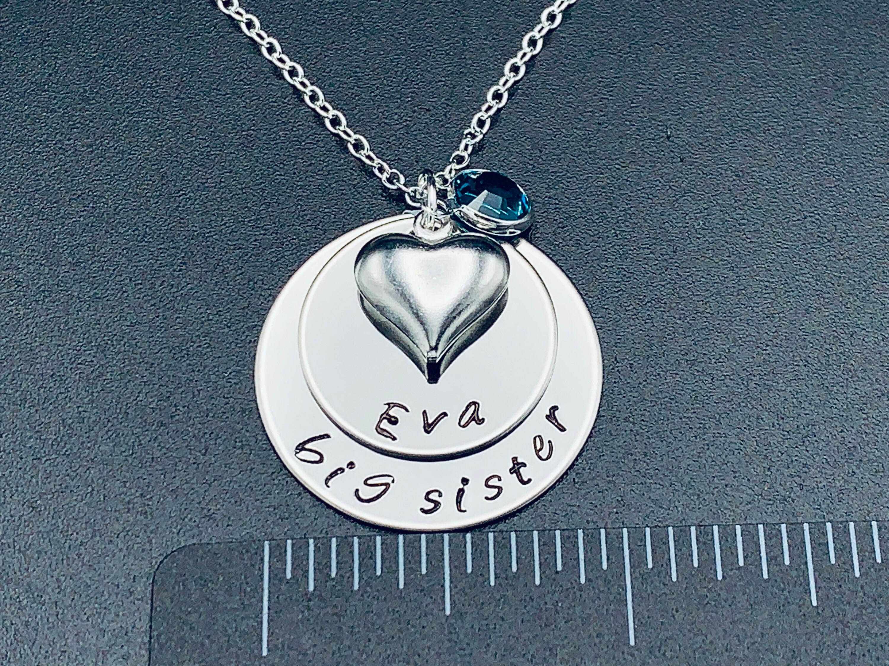 Personalized Hand Stamped Big Sister Necklace Big Sister | Etsy