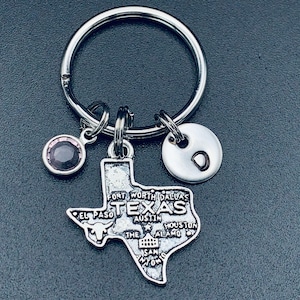 Texas State Keychain - Texas Keychain - Texas Keyring - State Charm ...