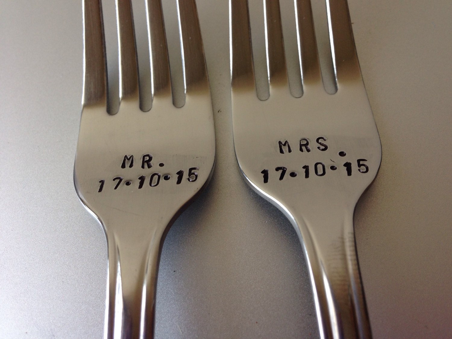 CUSTOM Forks-hand Stamped-personalized Forks message of | Etsy