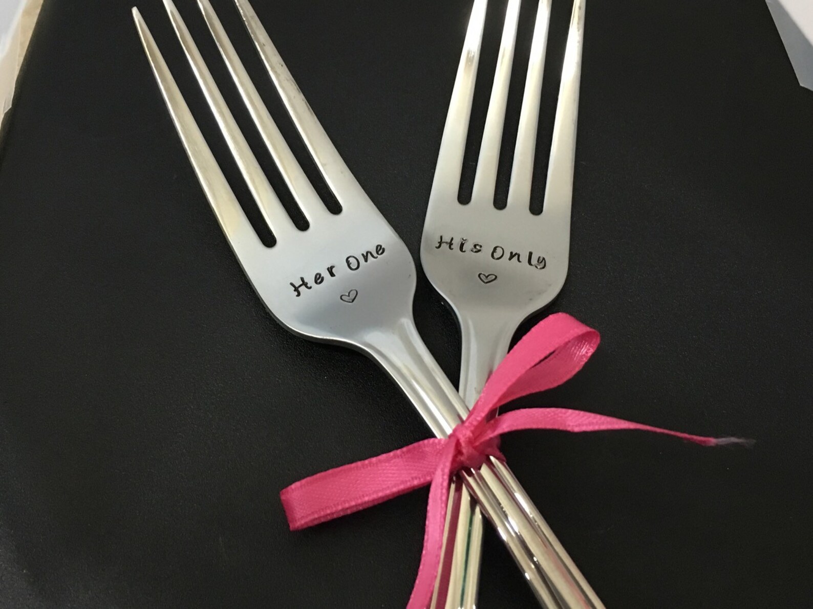 CUSTOM Forks-hand Stamped-personalized Forks valentine's - Etsy