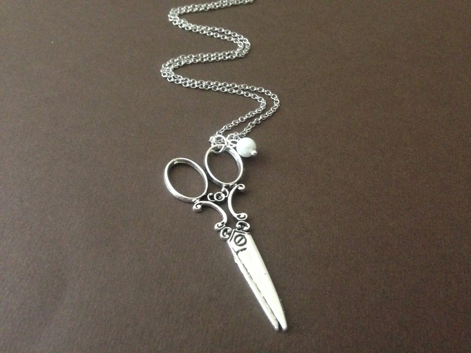 Vintage Style Silver Scissor Necklace / Silver Scissor | Etsy