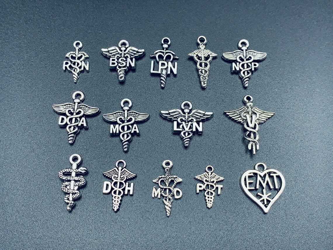 Silver Plated Personalized Pin for RN LPN or Caduceus / - Etsy