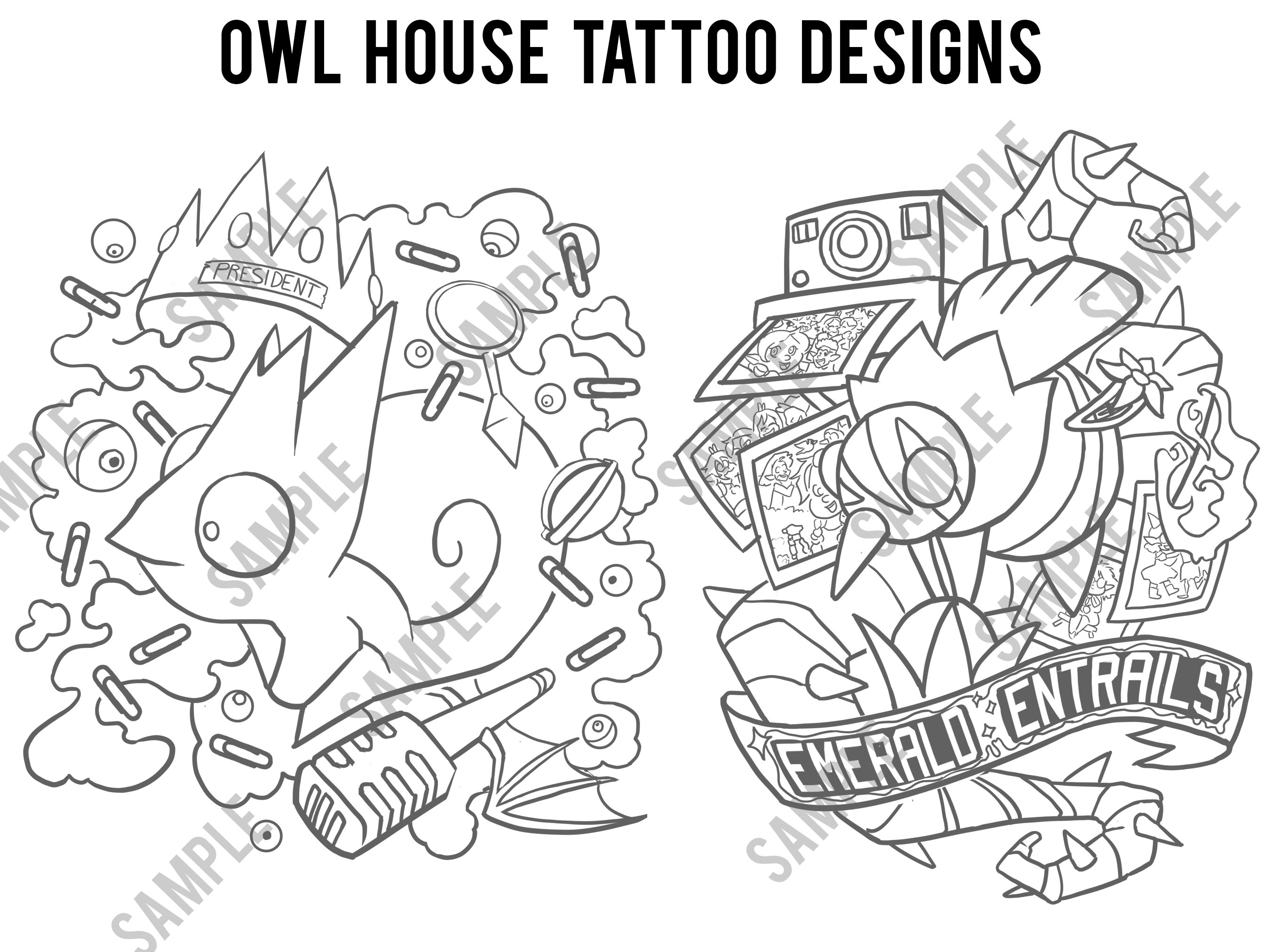 Owl House Titan Luz Lilith Gus and Willow Palisman Tattoo - Etsy Australia