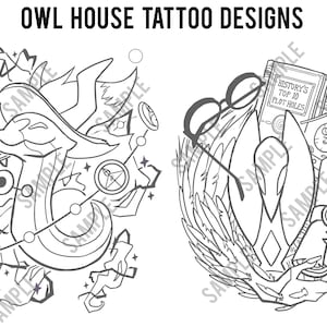 Owl House Titan Luz Lilith Gus and Willow Palisman Tattoo Designs ...