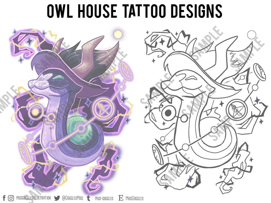 Owl House Titan Luz Lilith Gus and Willow Palisman Tattoo Designs - Etsy