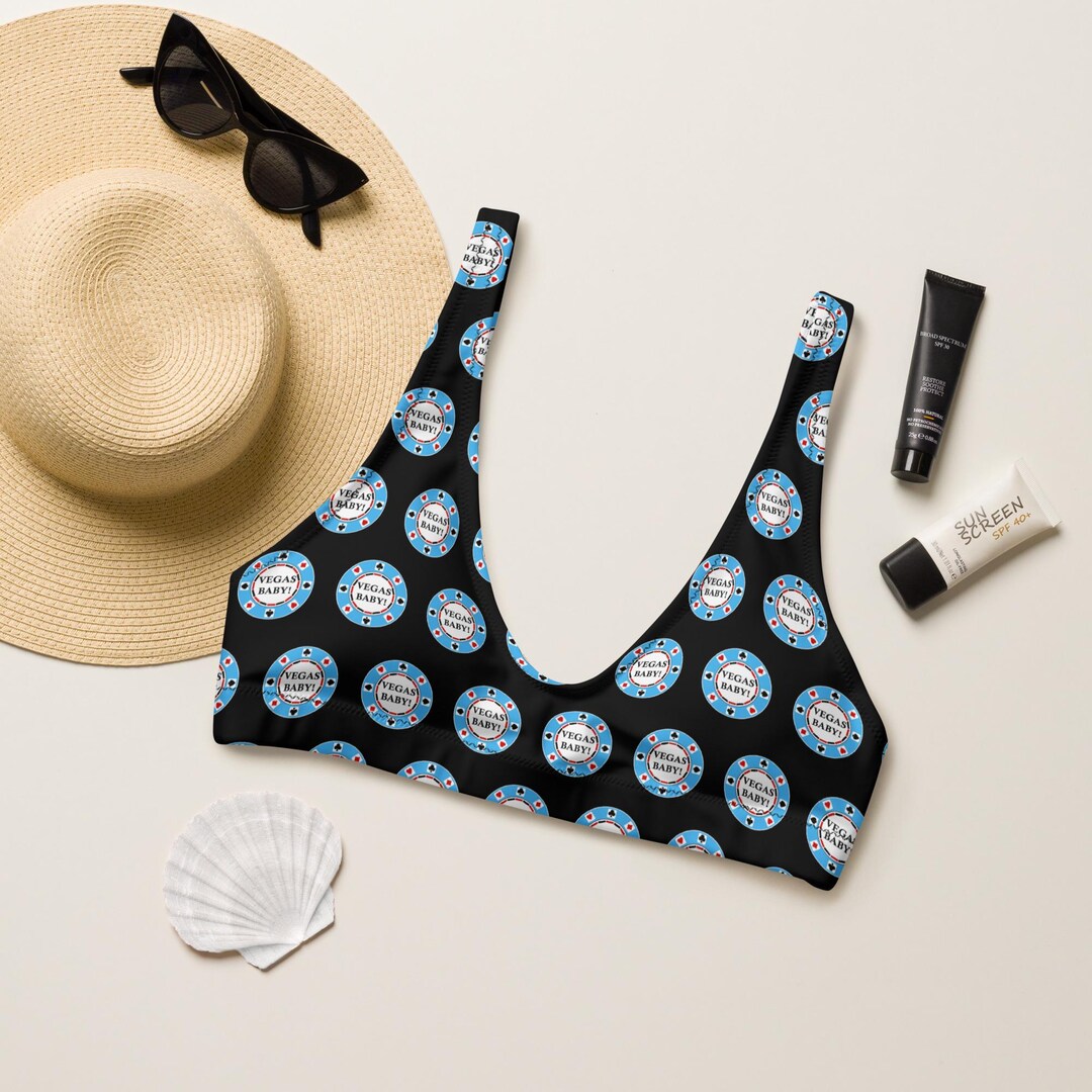Vegas Baby Poker Themed Black Recycled Padded Bikini Top - Etsy